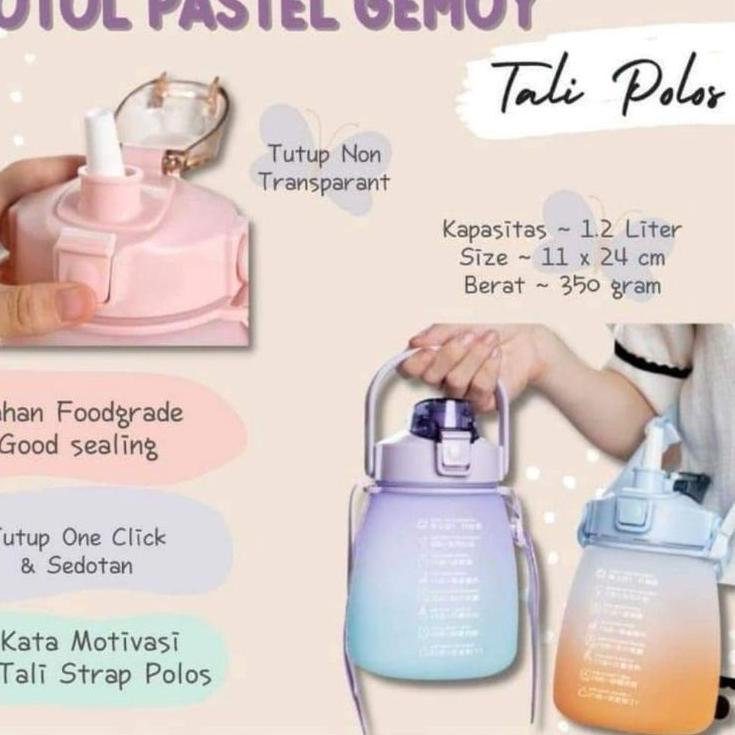 Jual BOTOL MINUM 2 LITER BOTOL VIRAL KOREA 2000ML BOTOL MOTIVASI FREE ...