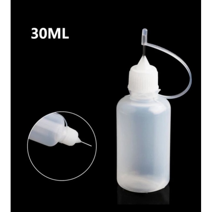 Jual Botol jarum kosong 30 ml refill liquid cairan lem akrilik PE FOOD ...
