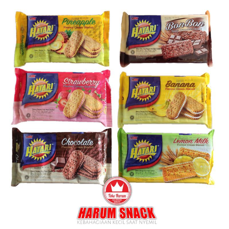 Jual HATARI BISKUIT CREAM ANEKA RASA 200gram [Harum Snack Official ...