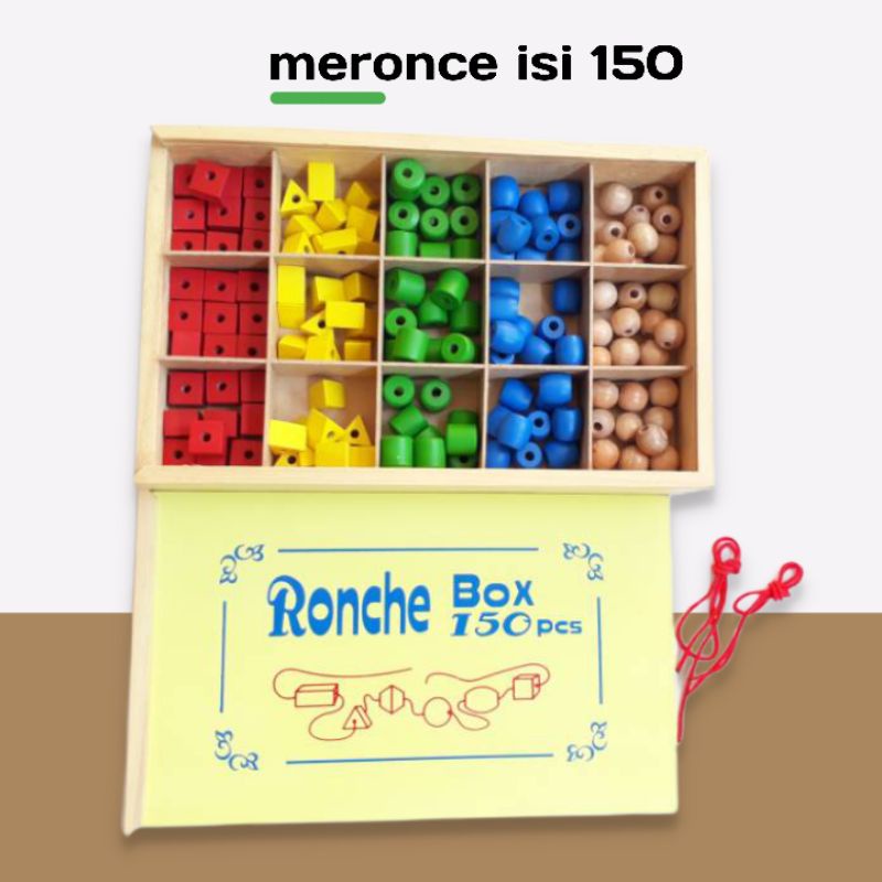Jual nafisah edutoys MERONCE KAYU ISI 150 mainan edukasi edukatif ...