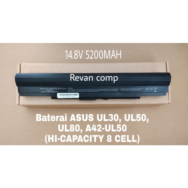 Jual Baterai ASUS UL30, UL50, UL80, A42-UL50 (HI-CAPACITY 8 CELL ...