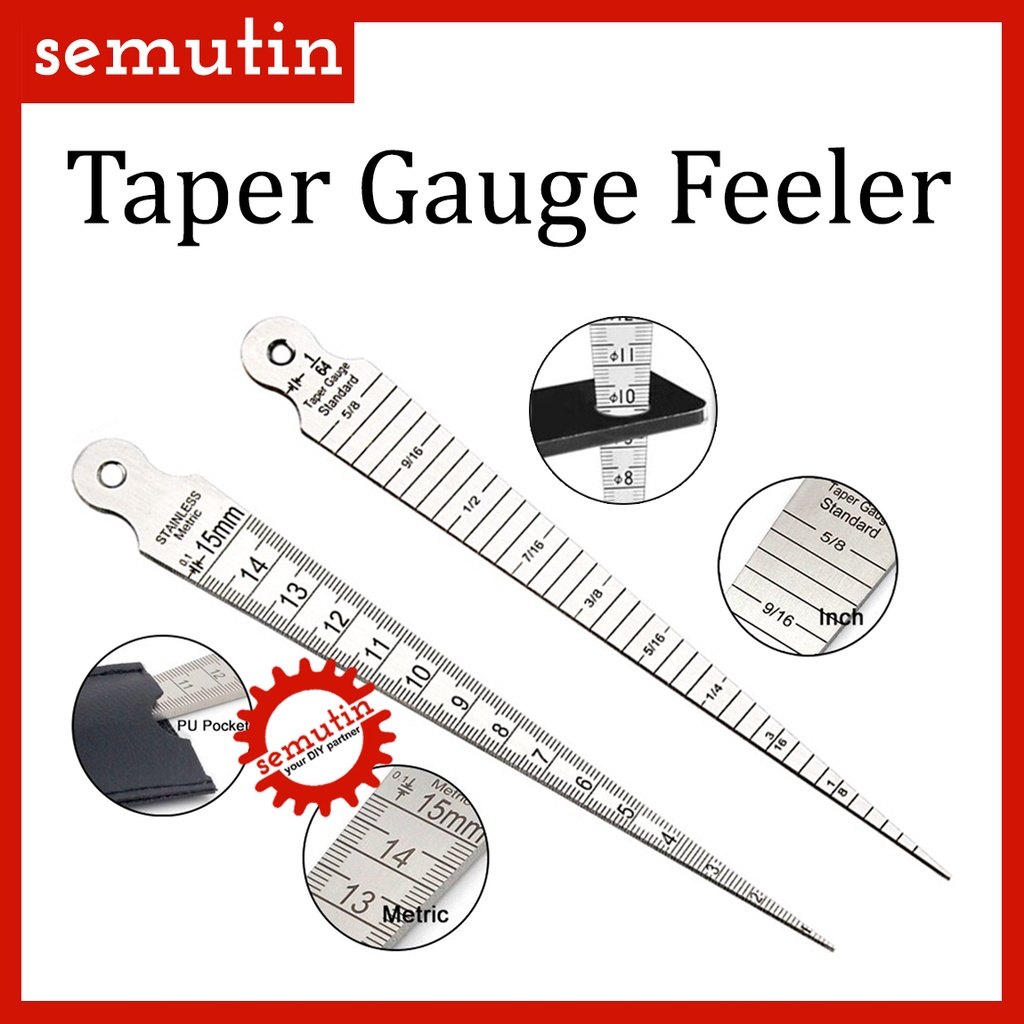 Jual Taper Gauge Feeler 1-15mm / Stainless Steel Gap Hole Double Side ...