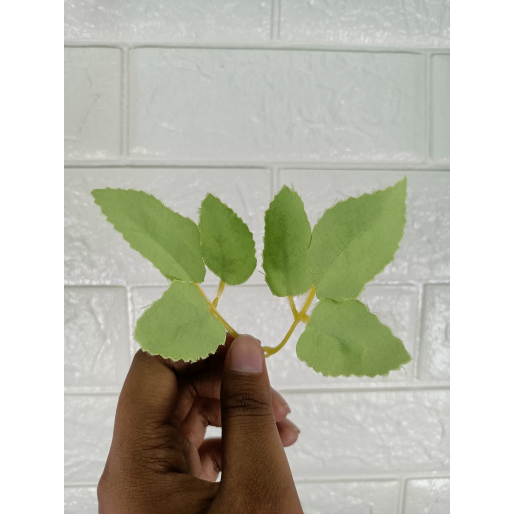 Jual Daun Bunga Mawar Artificial 15 cm 10ribu isi 20 / Daun Bunga Kain ...