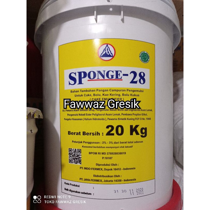 Jual SP SPONGE 28 Cake Emulsifier 1Kg / Pelembut / Pengembang Kue ...