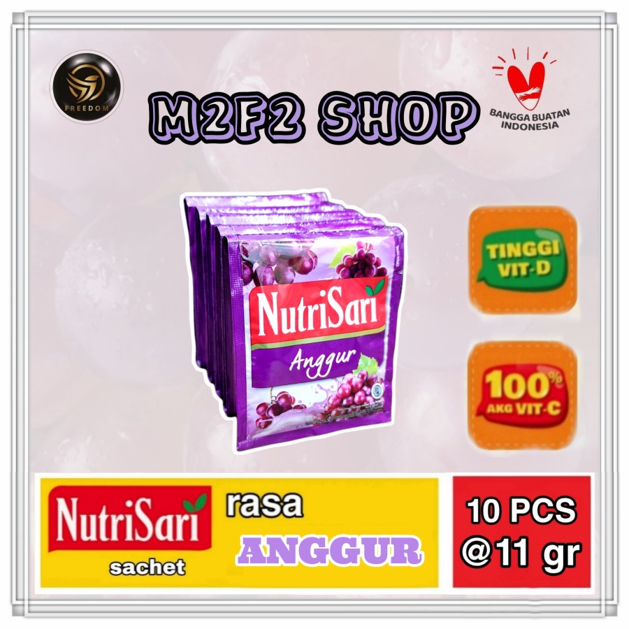 Jual NutriSari Minuman Serbuk Rasa Anggur Sachet - 11 gr (Kemasan ...