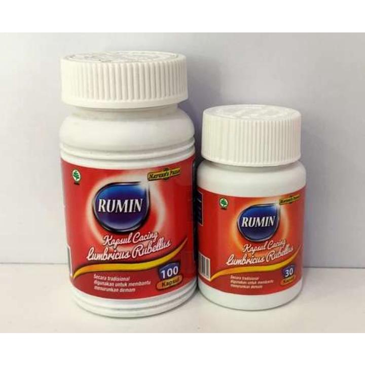 Jual RUMIN KAPSUL CACING | Menurunkan Demam dan Types | Dosis 500mg Isi ...