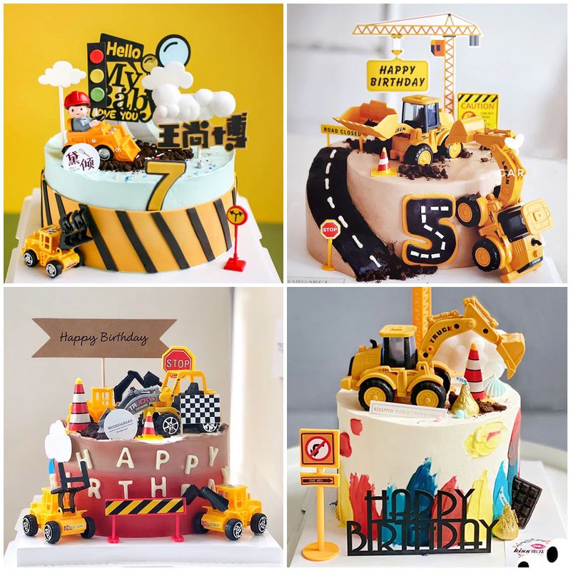 Jual Hiasan Kue Figure Truk Konstruksi | Topper Cake Birthday Excavator ...