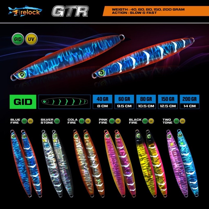 Jual Umpan Pancing Firelock GTR Metal Jig 60 gram GID Saltwater | Shopee Indonesia