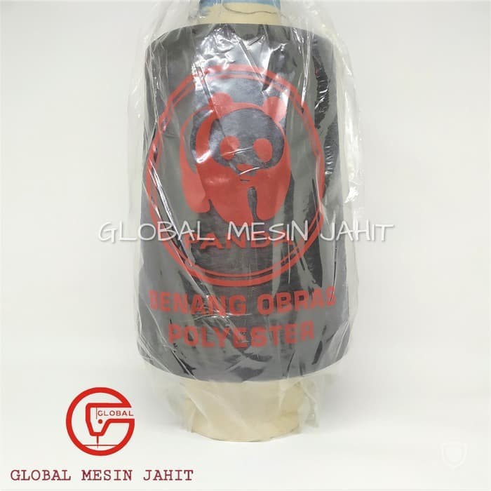 Jual Benang Obras Polyester Hitam cap Panda 600gr Benang Jahit Pinggir ...
