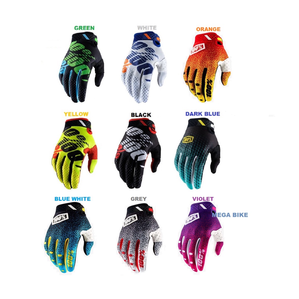 Jual SARUNG TANGAN 100 PERCENT GLOVE MOTOR CROS TRAIL SEPEDA full ...