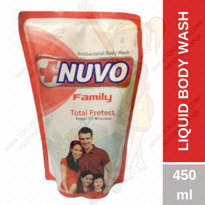 Jual NUVO Family Total Protect Antibacterial Body Wash 400ml Merah ...