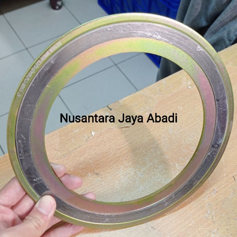 Jual SWG Spiral Wound Gasket Besi Carbon Steel CS Ansi 150 LB 6 " inchi ...