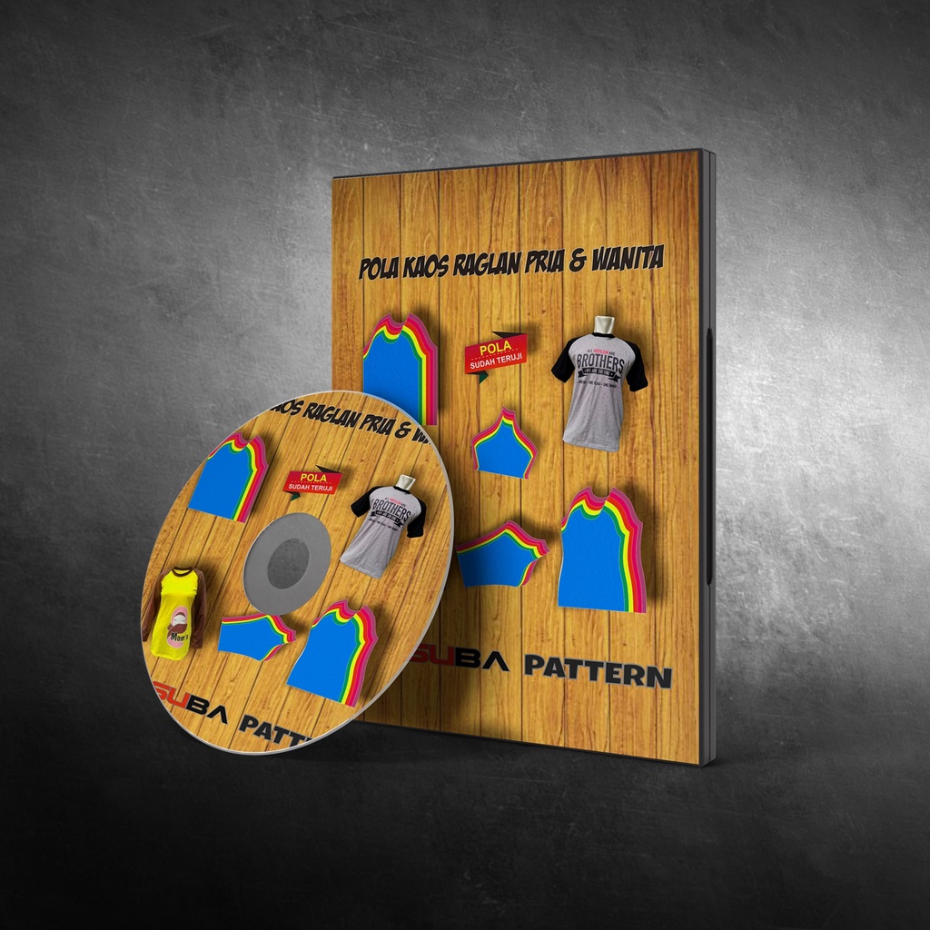 Jual POLA CDR/COREL KAOS RAGLAN PRIA & WANITA | Shopee Indonesia