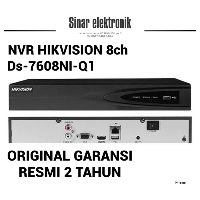 Jual NVR HIKVISION 8ch DS-7608ni-Q1 non poe | Shopee Indonesia