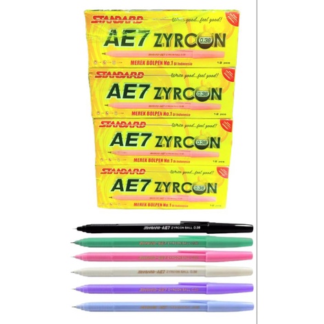 Jual PULPEN STANDARD AE7 ZYRCON isi 12 pcs | Shopee Indonesia