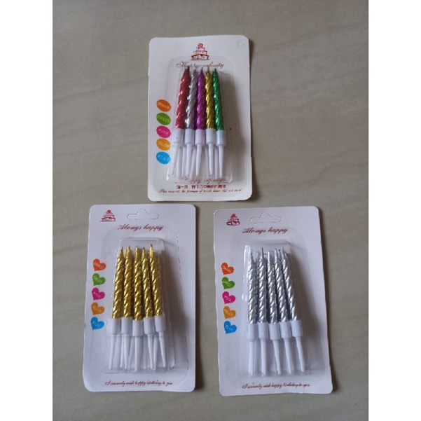 Jual Lilin ulir ulang tahun / Lilin ulir kecil isi 10pcs | Shopee Indonesia