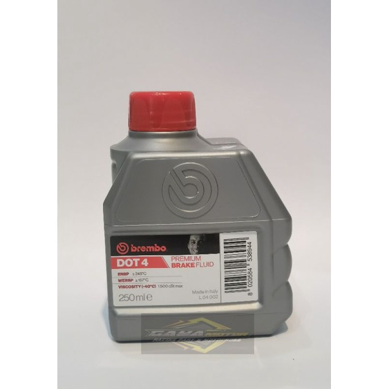 Jual BRAKE FLUID DOT 4 BREMBO 250ML ORIGINAL - MINYAK REM - Oli REM ...
