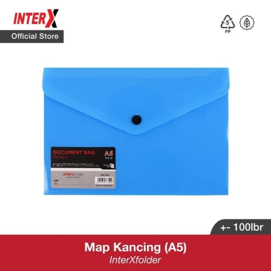 Jual Map Kancing A5 Opaq InterX/Bag File A5/Map Plastik Kecil/Document ...