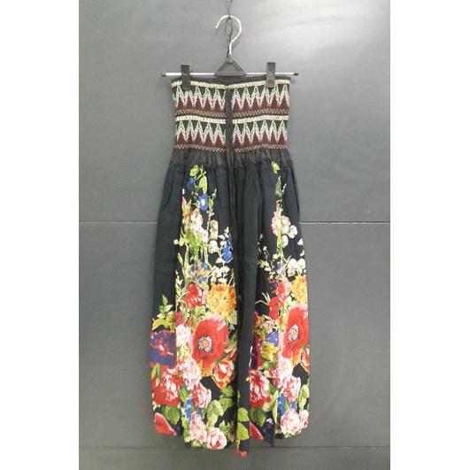 Jual rok batik floral painting/ dress pantai motif batik lukis bunga ...