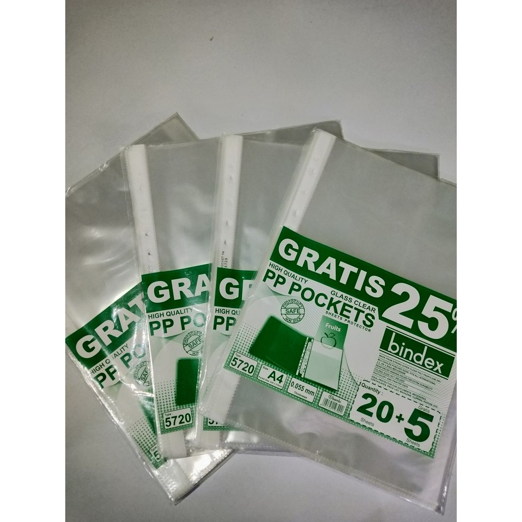 Jual Pp pocket A4 bambi 5720 / sheet protector / bindex / plastik file ...