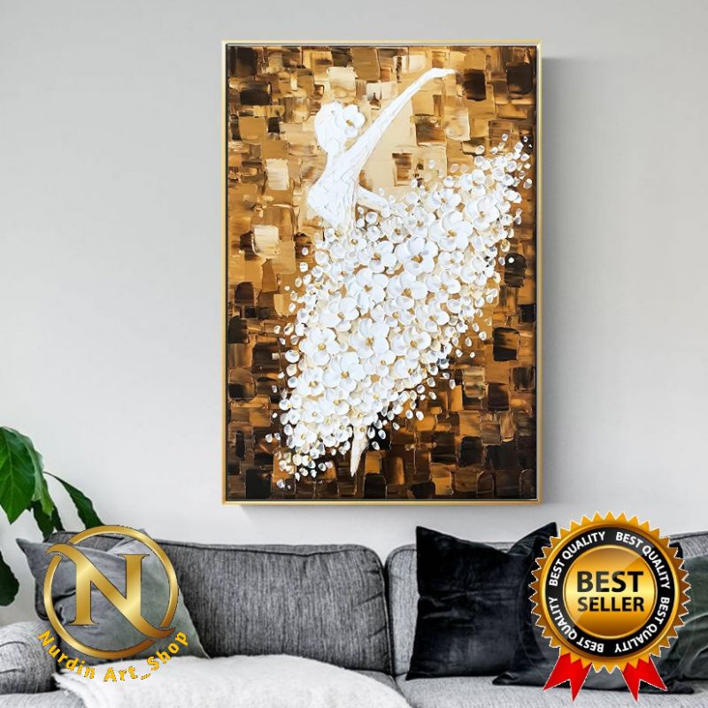 Jual Lukisan Abstrak penari tekstur 80x120 plus Frame | Shopee Indonesia
