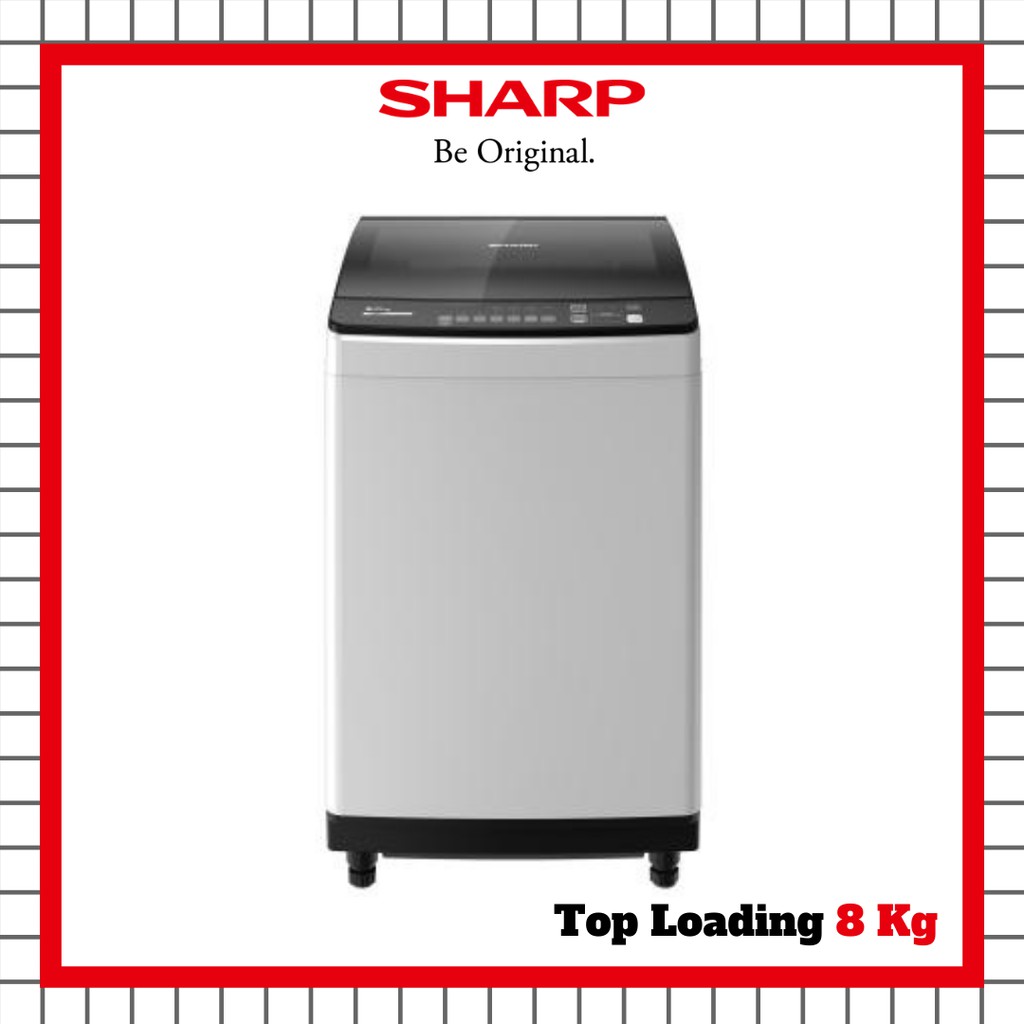 Jual MESIN CUCI SHARP ES-M8000T-GG MEGAMOUTH TOP LOADING 8 KG | Shopee Indonesia