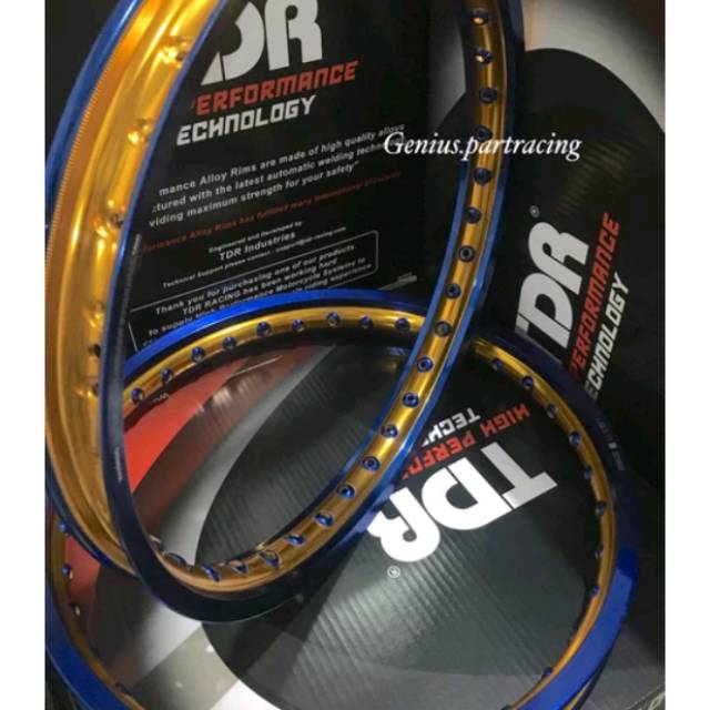Jual Velg TDR blue gold 140-17 sepasang . Velg TDR 2tone blue gold ring ...