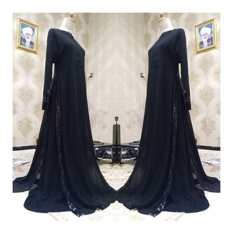 Jual Abaya Saudi Abaya Squeen / Gamis Hitam / Dress Hitam / Gamis Arab ...