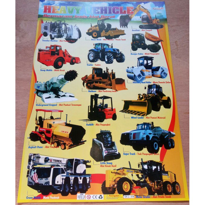 Jual POSTER MACAM MACAM ALAT BERAT | Shopee Indonesia