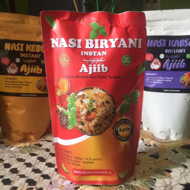 Jual NASI BIRYANI INSTAN AJIIB 420 GRAM BRUTTO (LEBIH PEDAS) | Shopee ...