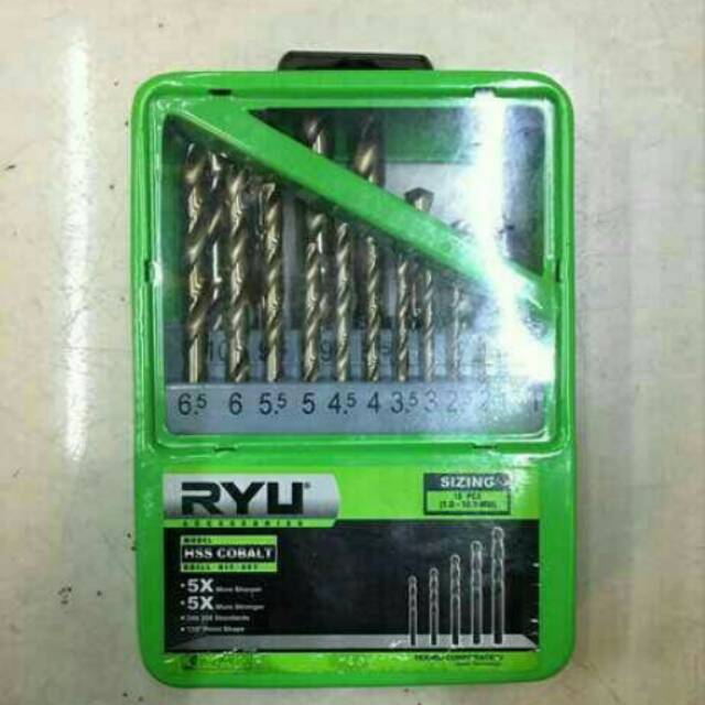 Jual MATA BOR RYU STAINLESS HSS COBALT SET 1-10MM | Shopee Indonesia