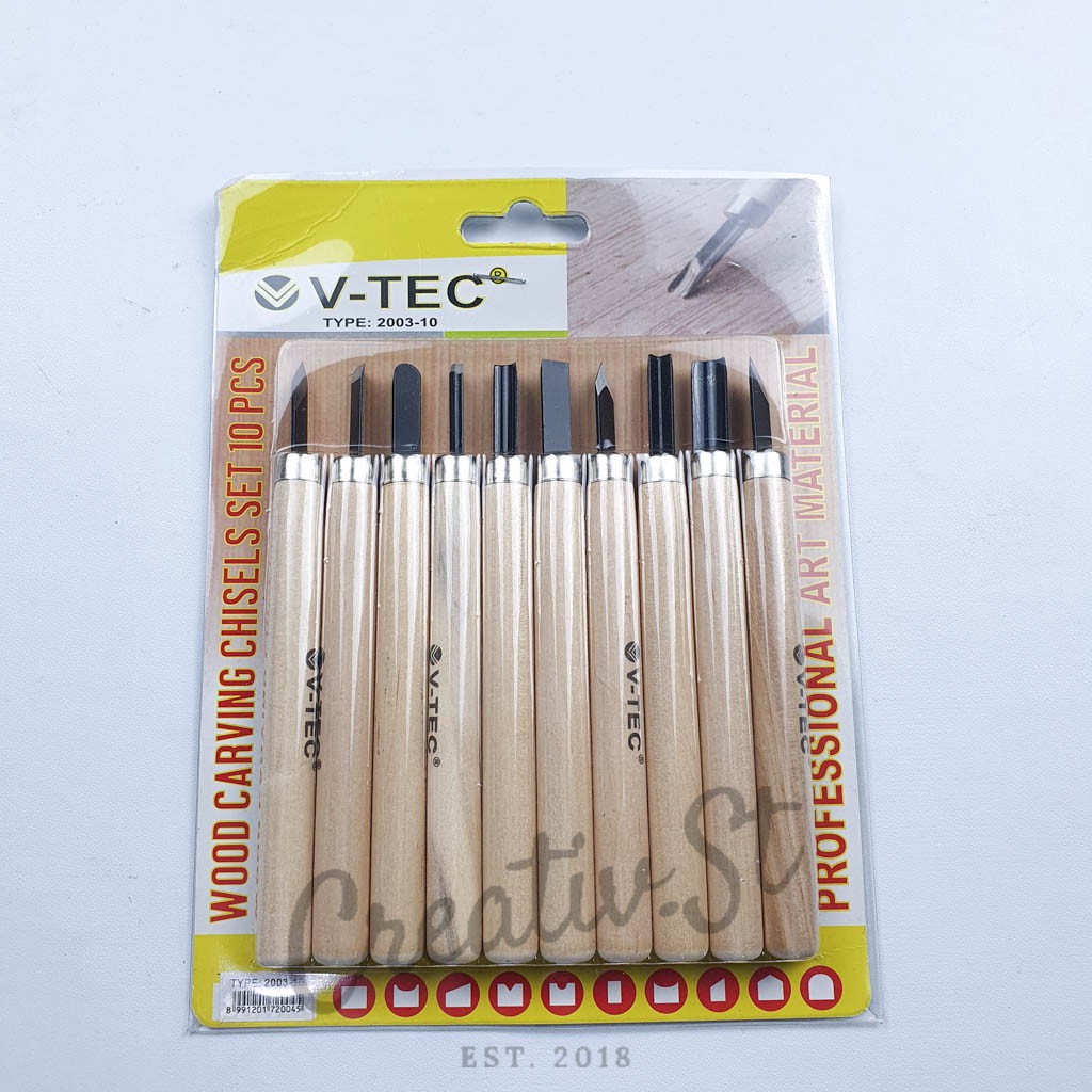 Jual V-tec Vtec Wood carving tool Alat pahat kayu Set 3 Set 6 Set 10 ...
