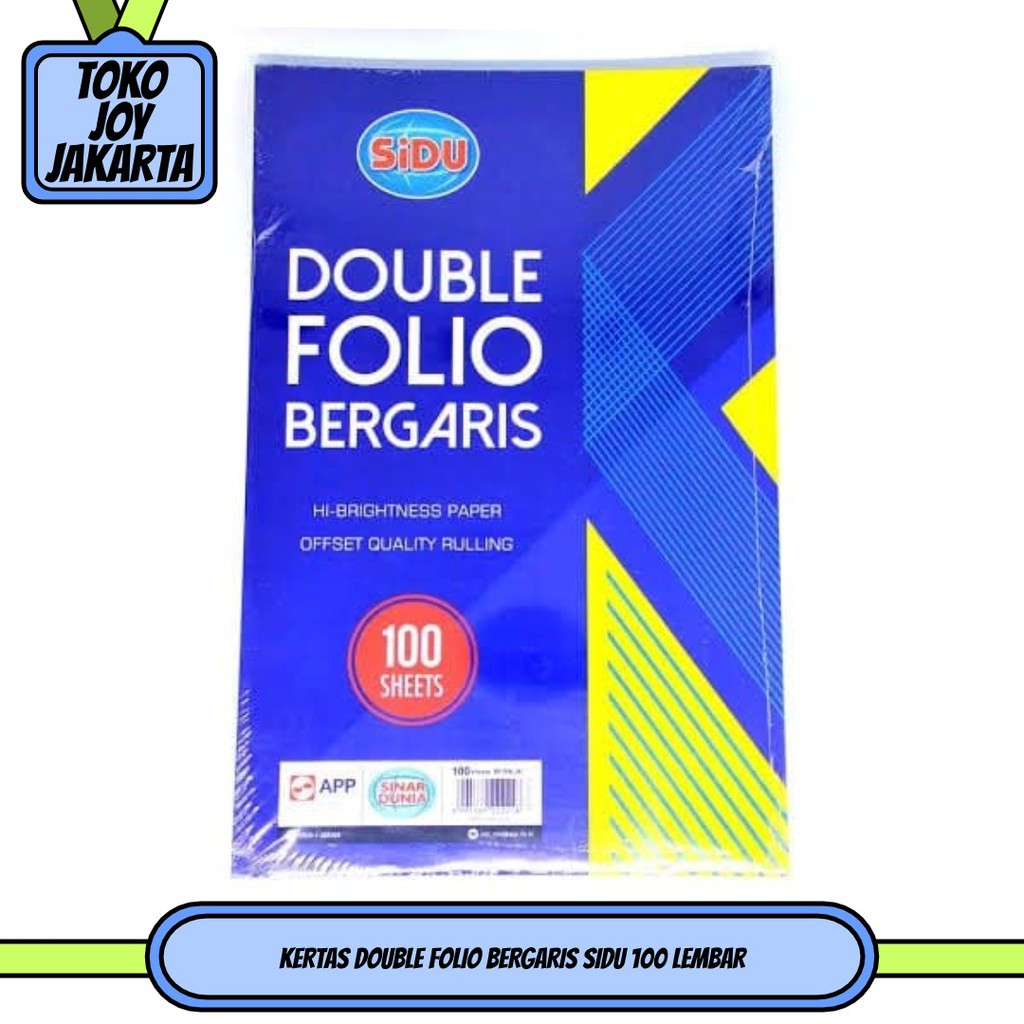 Jual KERTAS DOUBLE FOLIO BERGARIS SIDU 100 LEMBAR | Shopee Indonesia