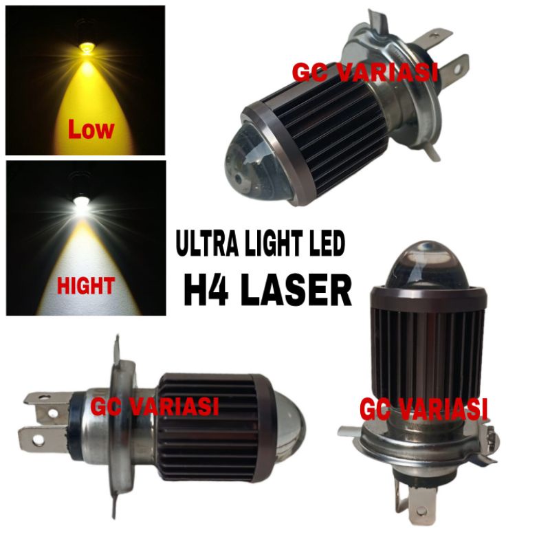 Jual LAMPU UTAMA LED DEPAN MOTOR MOBIL H4 LASER D2 AC DC/LAMPU BOHLAM LED H4 LASER HIGHT LOW AC ...