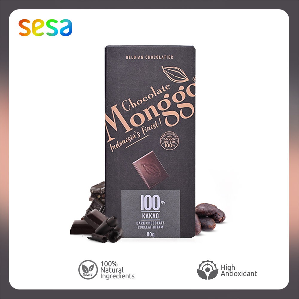 Jual Chocolate Monggo - Dark Chocolate 100% Kakao 80 g | Shopee Indonesia