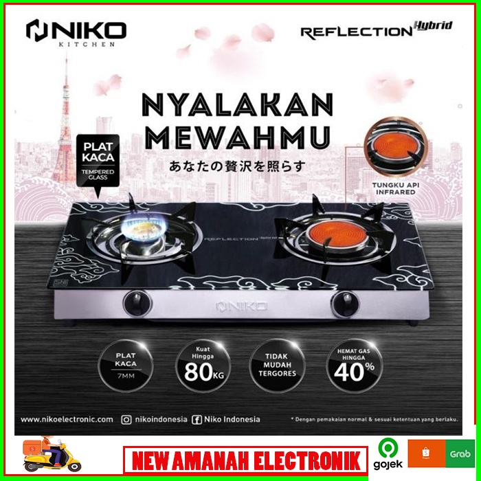 Jual new produk NIKO REFLECTION HYBRID kompor gas 2 tungku black barang ...