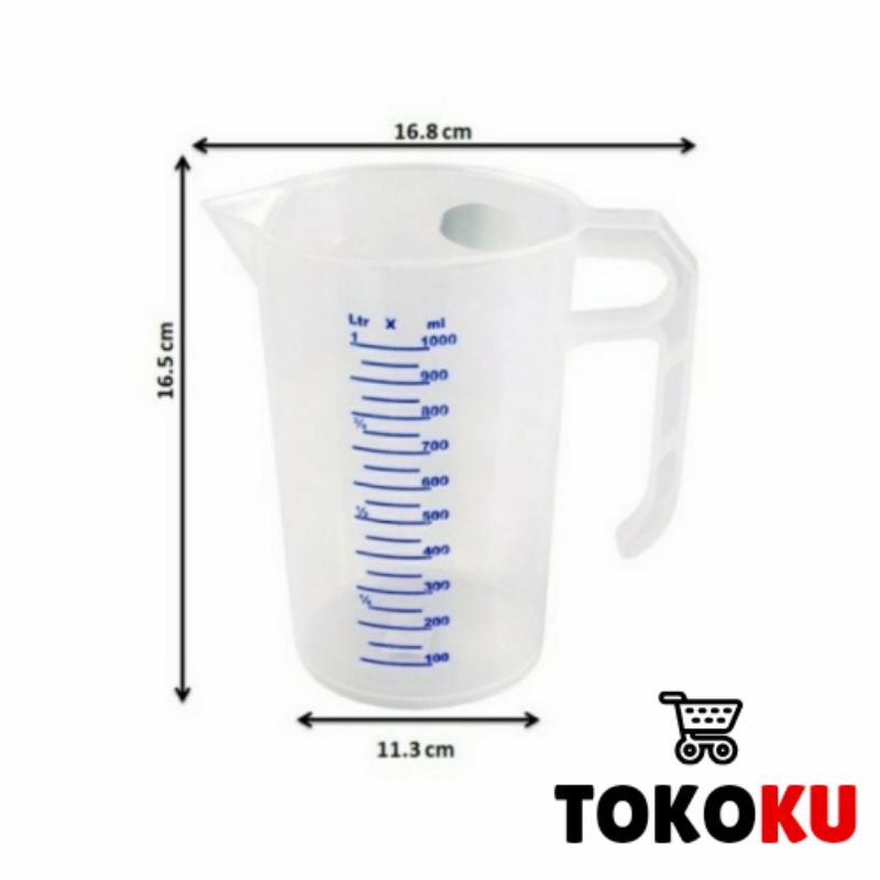 Jual GELAS UKUR GENJI 1 LITER GELAS TAKAR PLASTIK 1000 ML TEKO UKUR 1000 CC GREEN LEAF 1841 ...