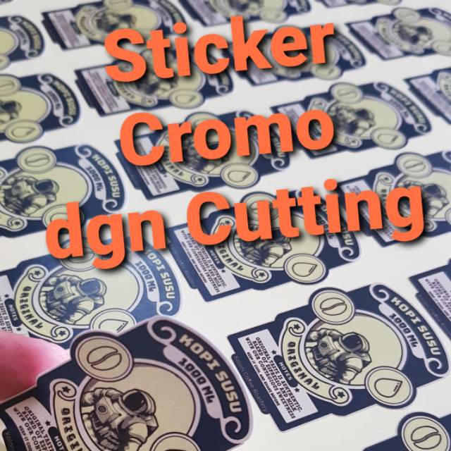Jual Cetak sticker / stiker label Cromo / chromo A3+ dgn Cutting ...