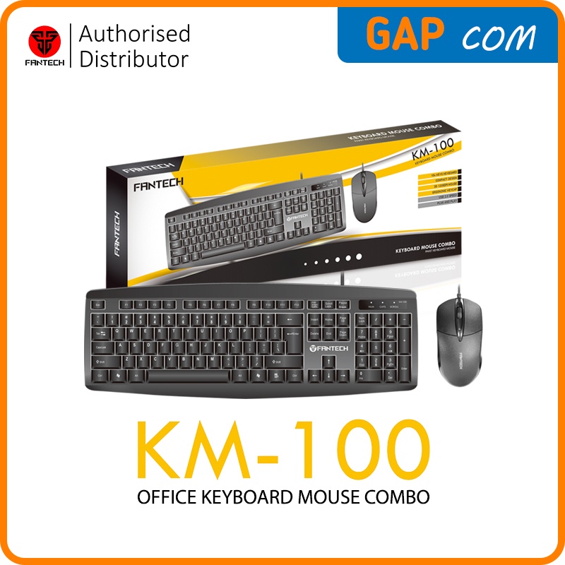 Jual Keyboard Mouse Combo Fantech KM100 Office Keyboard Mouse Bundle ...