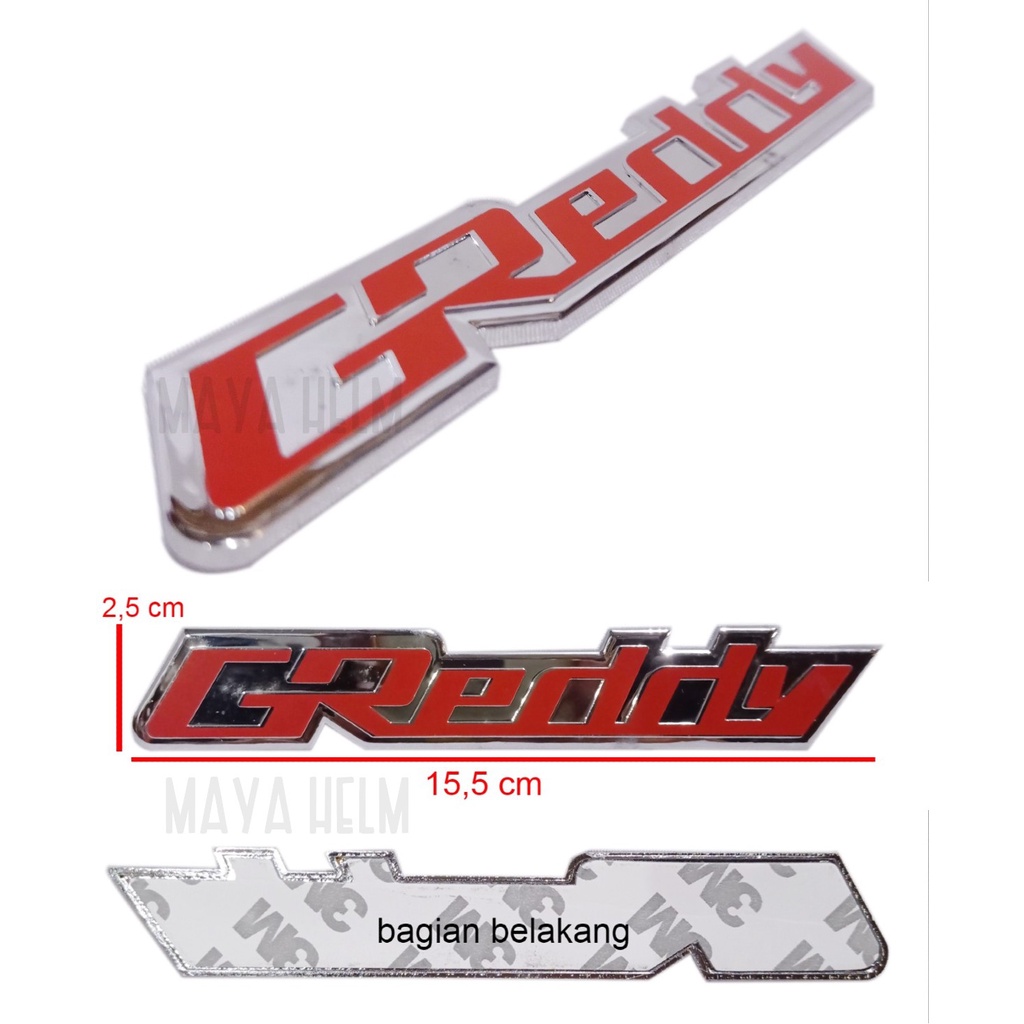 Jual Emblem Logo Mobil Greddy Turbo Red chrome | Shopee Indonesia