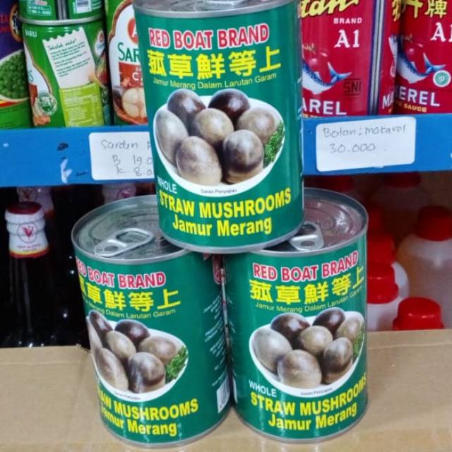 Jual Straw mushroom/ jamur merah kaleng / jamur hitam kaleng | Shopee ...