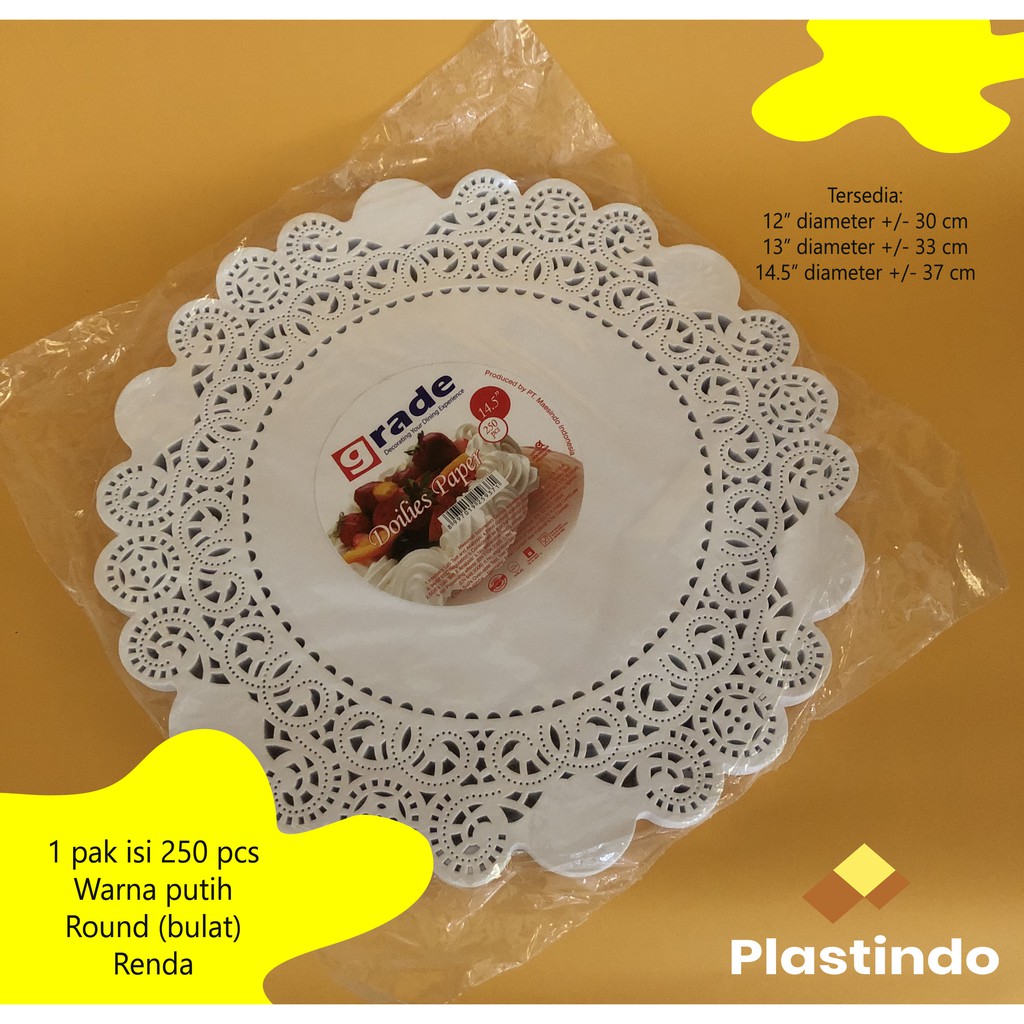 Jual Kertas Renda Doilies Alas Kue 14,5 inch/37 cm | Kertas kue Doilis ...