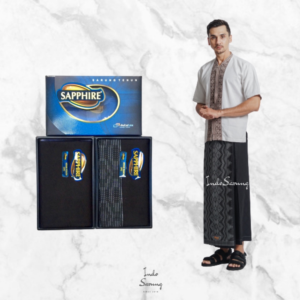 Jual INDOSARUNG - Sarung Sapphire Hitam Polos & Hitam Tumpal & Hitam ...