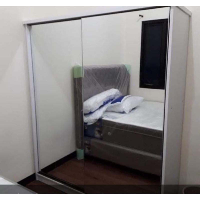 Jual lemari pakaian 2 pintu sliding full cermin | Shopee Indonesia