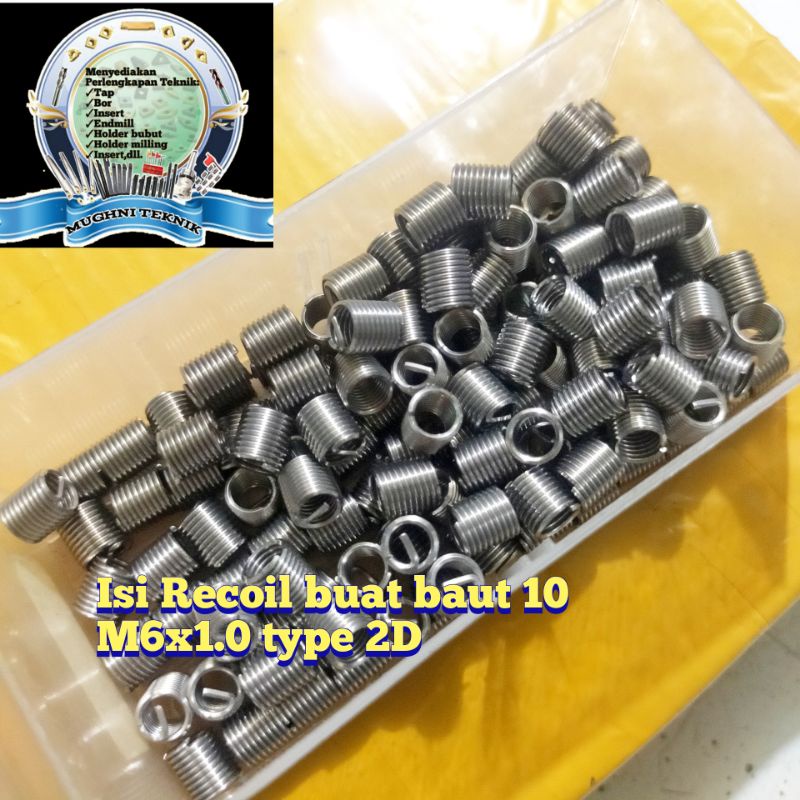 Jual Recoil Helicoil Verbos M6X1.0 2D buat baut drat 10 | Shopee Indonesia