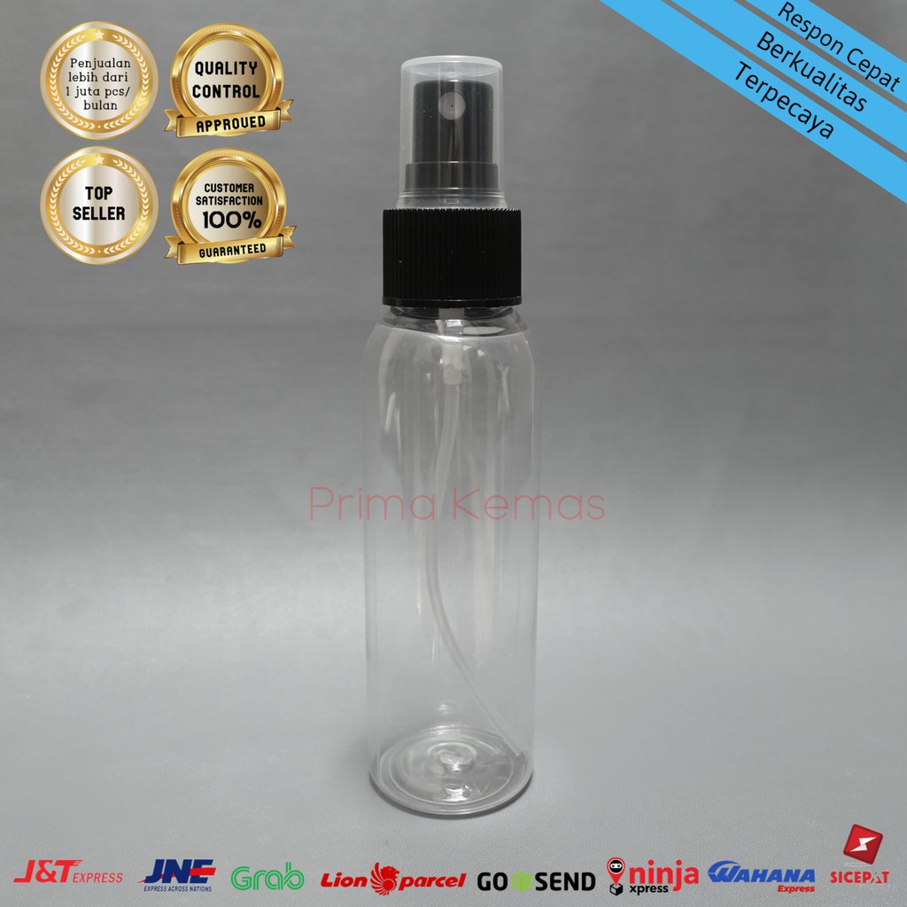 Jual Botol Spray 100 ml - botol kosmetik 100 ml - botol skincare Pet 100 ml Natural | Shopee ...