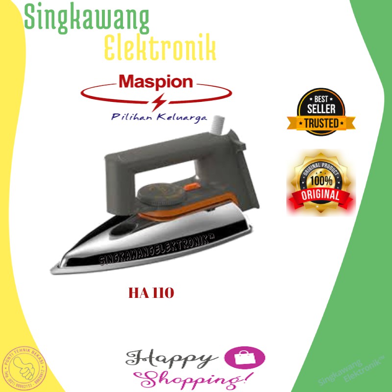 Jual SETRIKA LISTRIK MASPION ANTI LENGKET 350 WATT HA 110 | Shopee ...