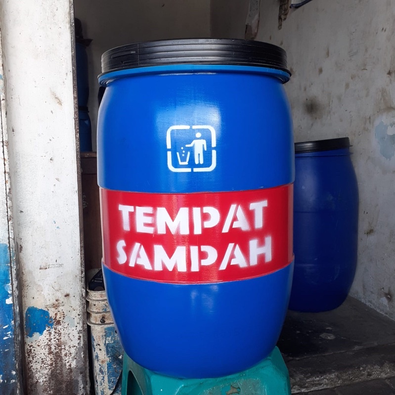 Jual tong tempat sampah / gentong air dan drum/tong biru 60 liter Tebal ...
