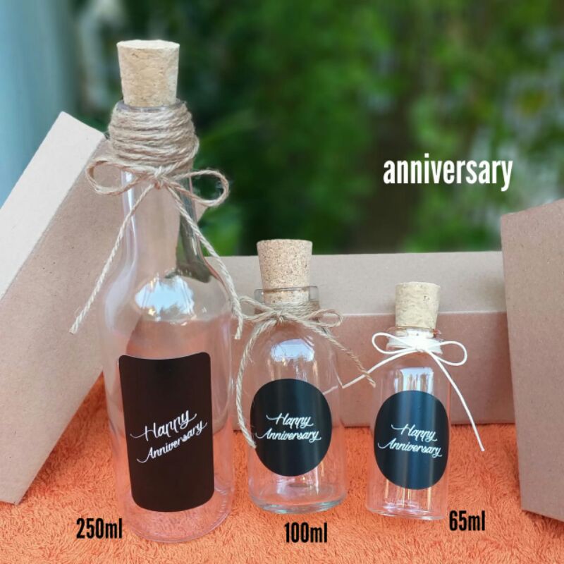 Jual botol hias botol kaca cork 250ml 100ml 65ml kosong | Shopee Indonesia