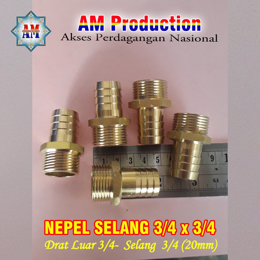 Jual Nepel Selang 3/4x3/4, Nepel Selang Kuningan, Hose Neaple, Drat ...